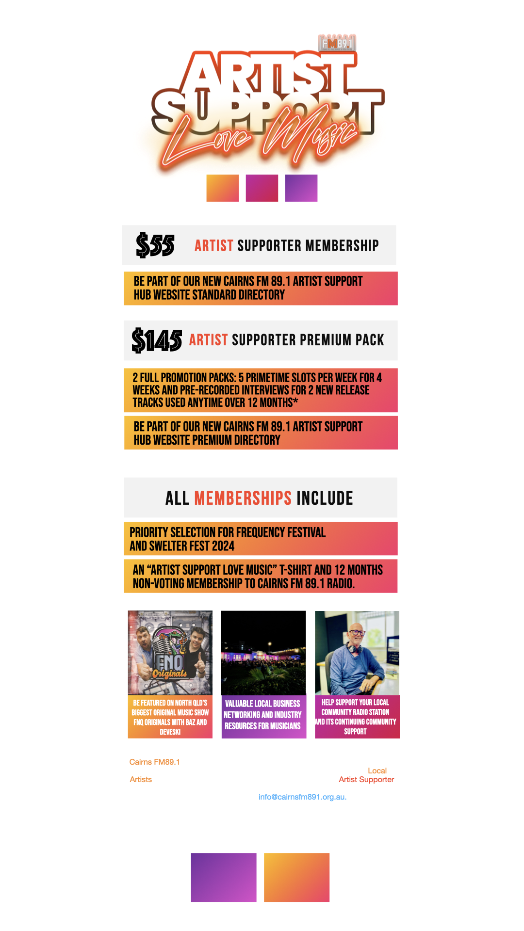 Artist Support Memberships - Cairns FM 89.1 Artist Feature